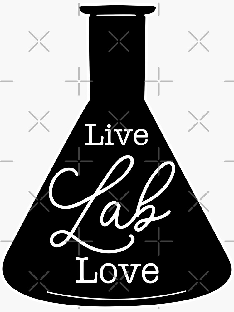 "Black Live Lab Love Flask" Sticker for Sale by Lindsey23art | Redbubble