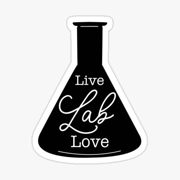 "Black Live Lab Love Flask" Sticker for Sale by Lindsey23art | Redbubble