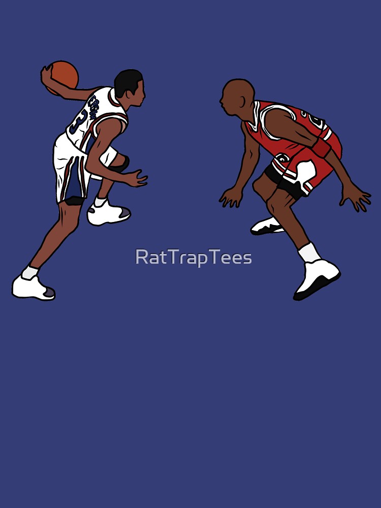 "Allen Iverson Crosses Over Michael Jordan" T-shirt for Sale by ...