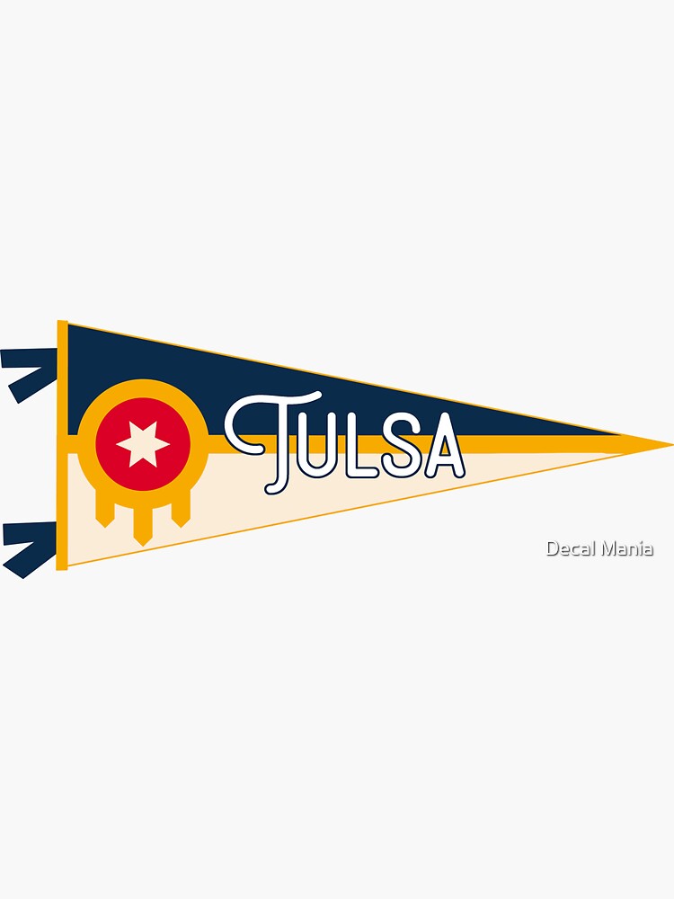"Tulsa Flag Pennant" Sticker for Sale by zsonn | Redbubble