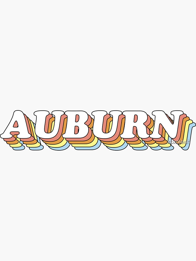 "3D Retro Rainbow Auburn" Sticker for Sale by xoxoleah | Redbubble