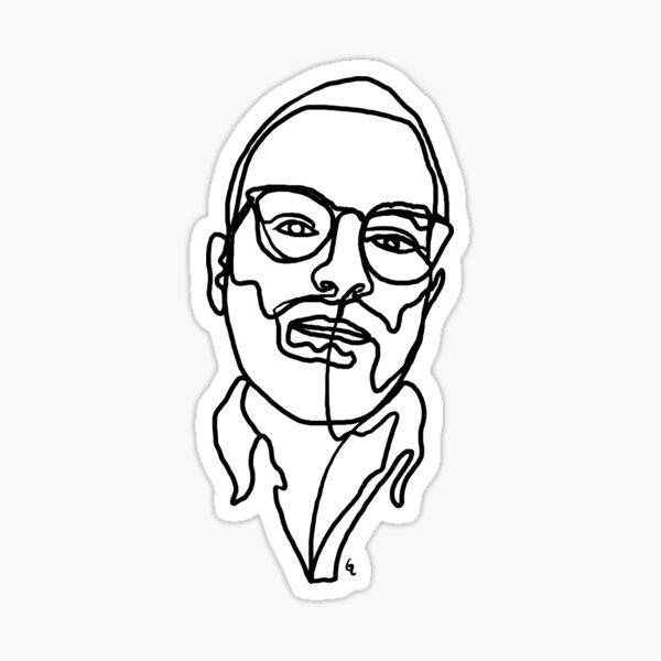 "Customizable Portrait Line Drawing" Sticker by sayingrace | Redbubble
