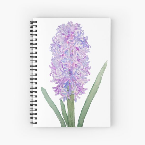 "botanical purple blue pink hyacinth " Spiral Notebook for Sale by ...