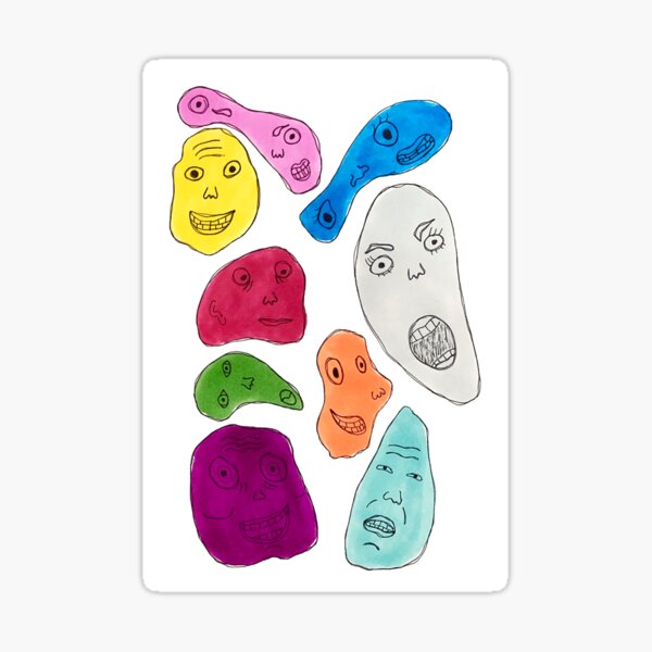"facial expressions" Sticker for Sale by StrwaberryPeach | Redbubble