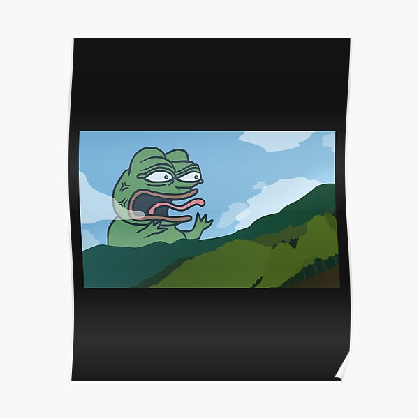 "Rare Pepe Meme Screaming Mountain Song " Poster for Sale by ...