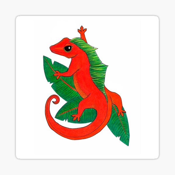 "Red lizard" Sticker for Sale by Softillusion | Redbubble