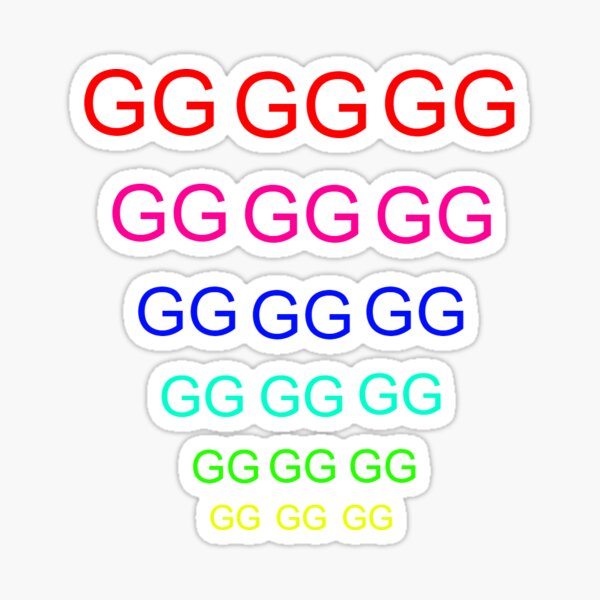 "GG" Sticker by Menogey | Redbubble