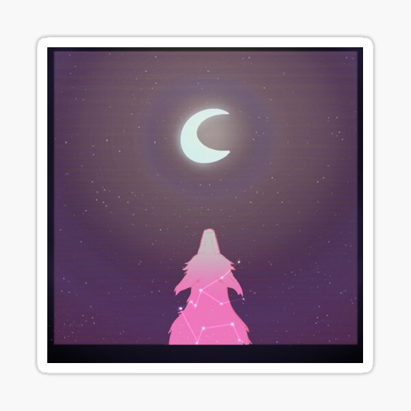 "aquarius wolf howling at the moon" Sticker for Sale by Plutonic211 ...