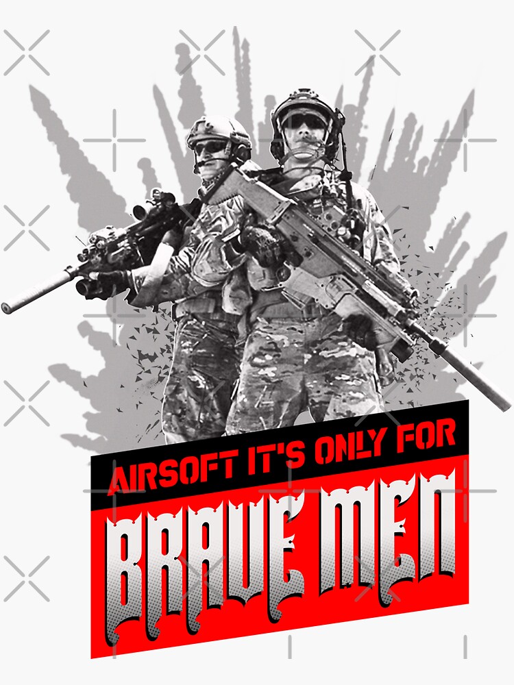 "Tacticool Airsoft Brave Men" Sticker for Sale by Cataraga | Redbubble