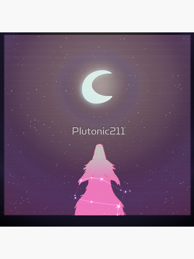 "Gemini wolf howling at the moon" Sticker for Sale by Plutonic211 ...