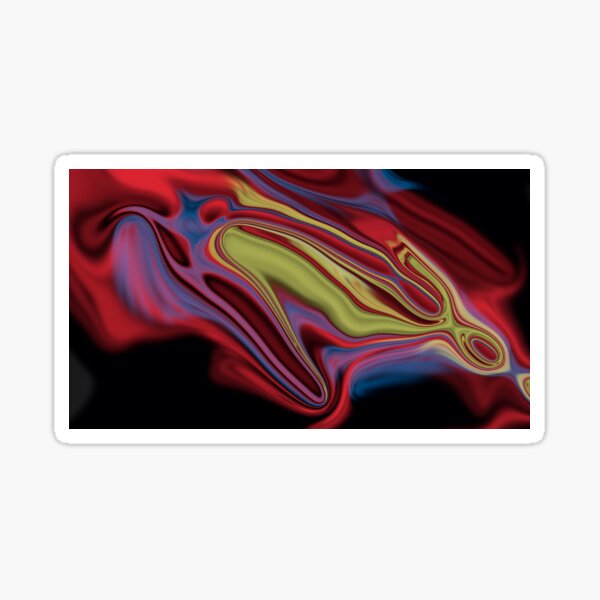 "Black, red, blue & yellow liquid" Sticker for Sale by PanBluePL ...