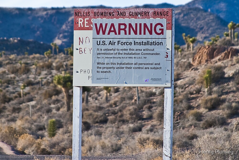 "Air Force Warning Sign Area 51" by Henry Plumley | Redbubble