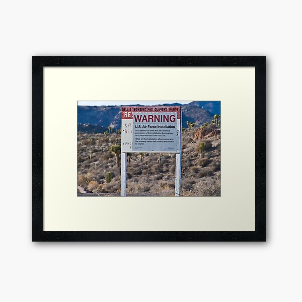 "Air Force Warning Sign Area 51" Framed Art Print for Sale by Hankmann ...