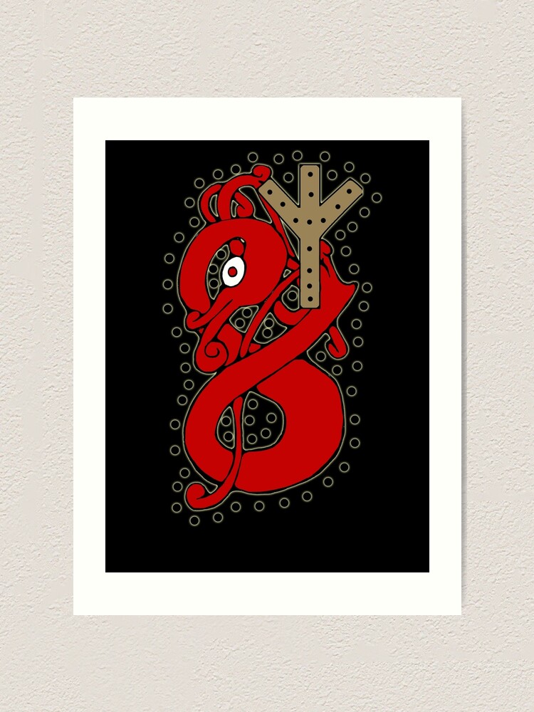 "norse knotwork and algiz rune" Art Print for Sale by potty | Redbubble
