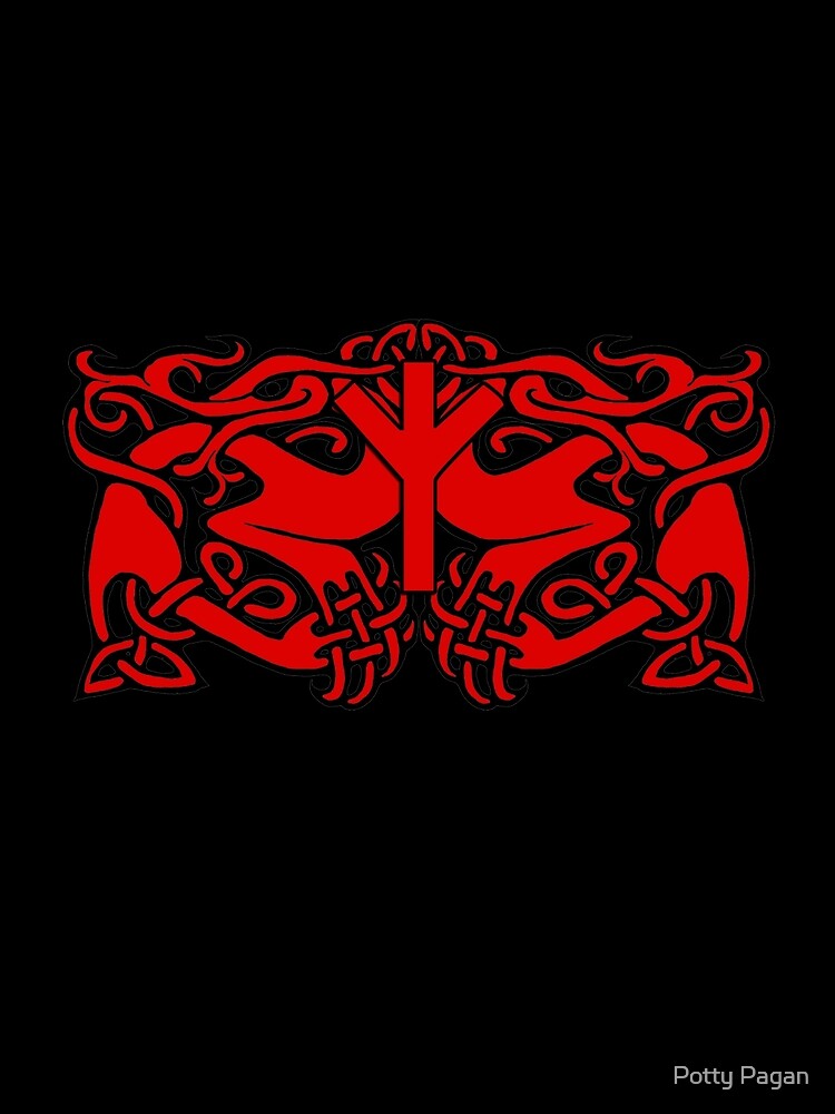 "Celtic Dragons and Algiz Rune" Art Print for Sale by potty | Redbubble