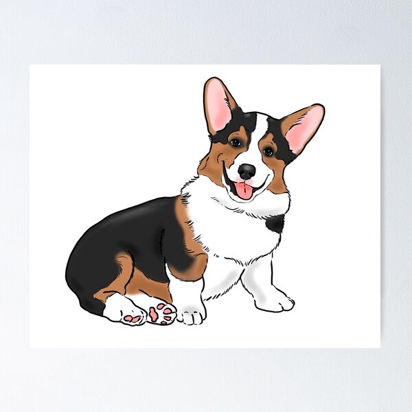 "Cute Tricolor Corgi" Poster for Sale by Stacey Hsu | Redbubble