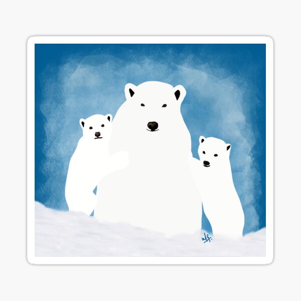 Polar Bear Mom And Cubs Sticker By Mfgb Creations Redbubble