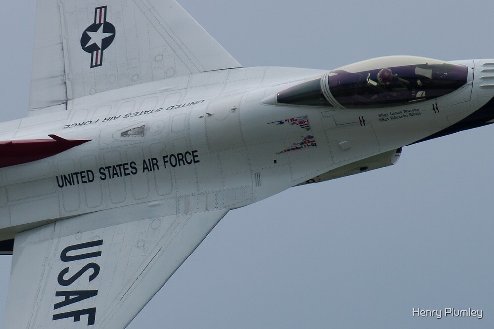 "USAF Thunderbird Lead Solo Tight Canopy Shot" by Henry Plumley | Redbubble