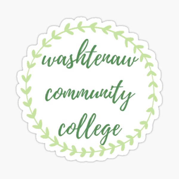 "Washtenaw Community College" Sticker for Sale by karayoung | Redbubble