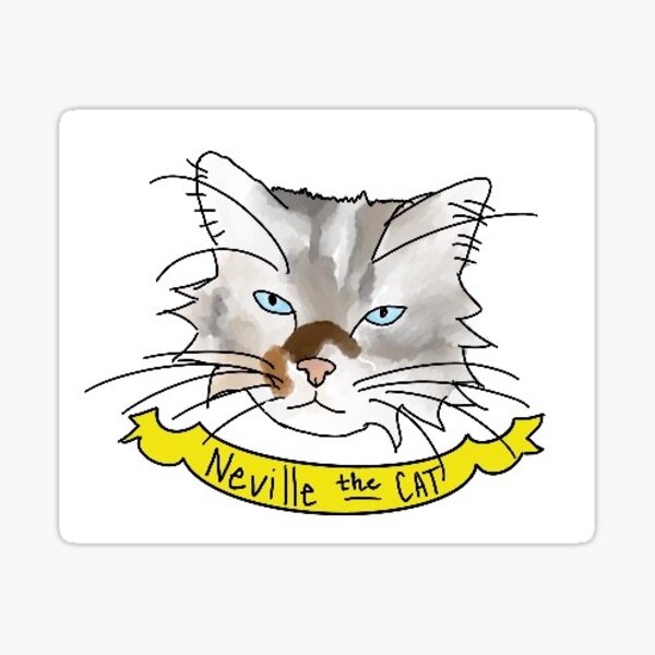 "Neville the Cat" Sticker by Want2BPlantLady | Redbubble