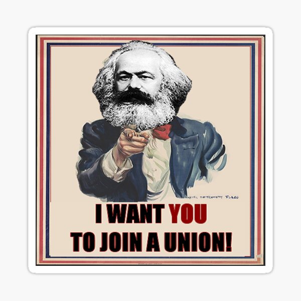 "Marx Join a Union!" Sticker by getguillotined | Redbubble