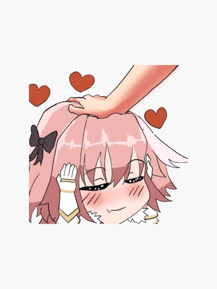 "Astolfo Head Pat" Sticker for Sale by JarrettIsHere | Redbubble