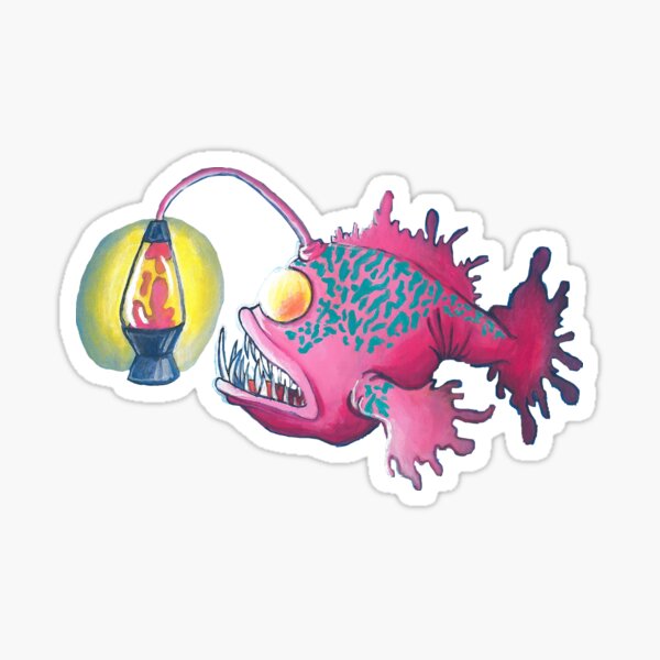 Cute Chibi Angler Fish Floaties Sea Animal Gloss Vinyl Notebook Laptop ...