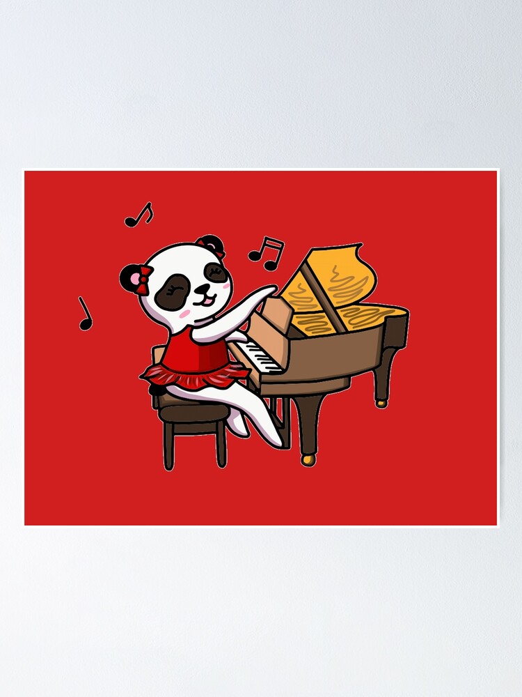"Panda Playing Piano" Poster for Sale by LannaLlama | Redbubble