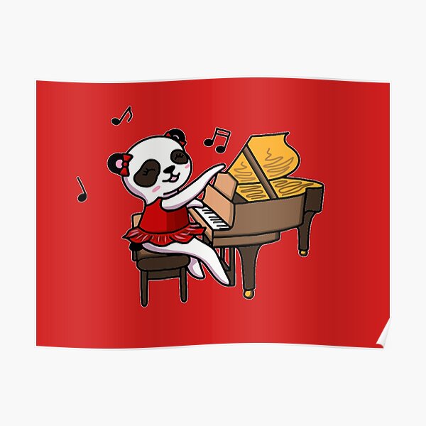 "Panda Playing Piano" Poster for Sale by LannaLlama | Redbubble