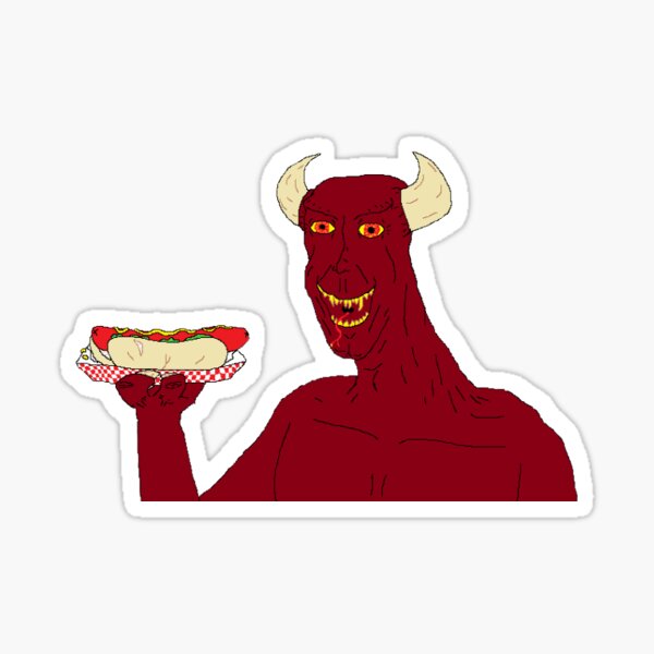"Hot Dog Demon" Sticker for Sale by FriedEggDesigns | Redbubble