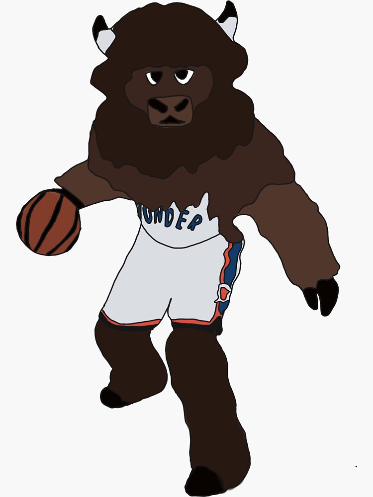 "OKC Thunder Rumble Mascot Art" Sticker for Sale by brooklynnsny ...