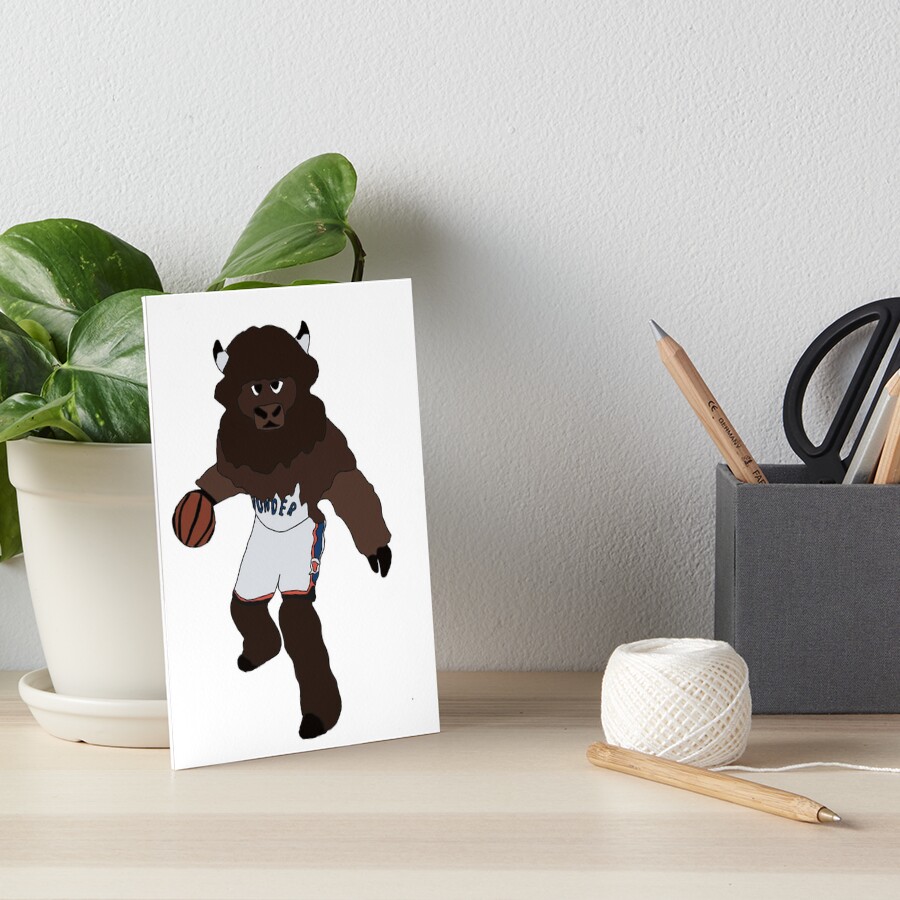 "OKC Thunder Rumble Mascot Art" Sticker for Sale by brooklynnsny ...