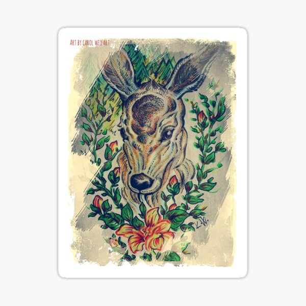 "Doe" Sticker for Sale by Carolwellart | Redbubble