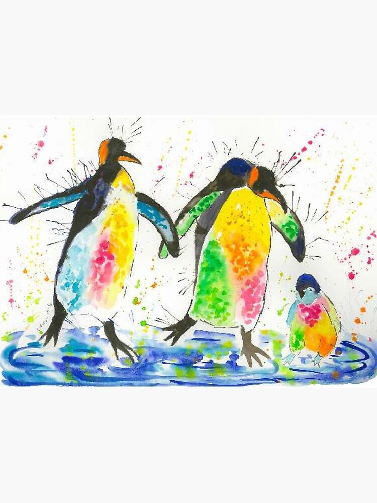 Watercolor Penguim artwork Penguin art Original art Penguin family art ...