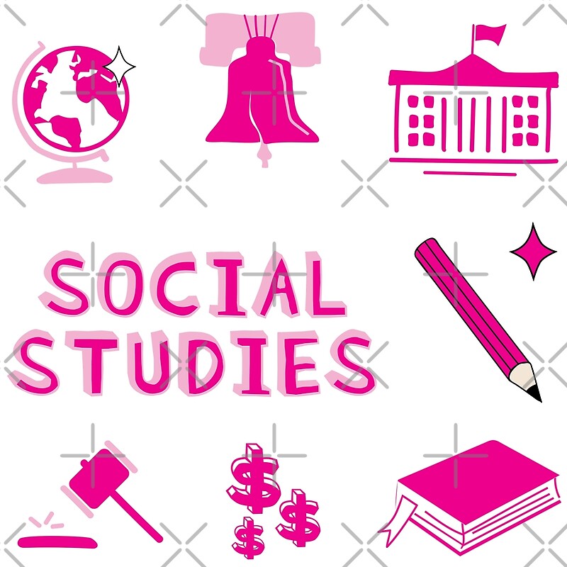 "Hot Pink Social Studies Subject Pack" by The-Goods | Redbubble