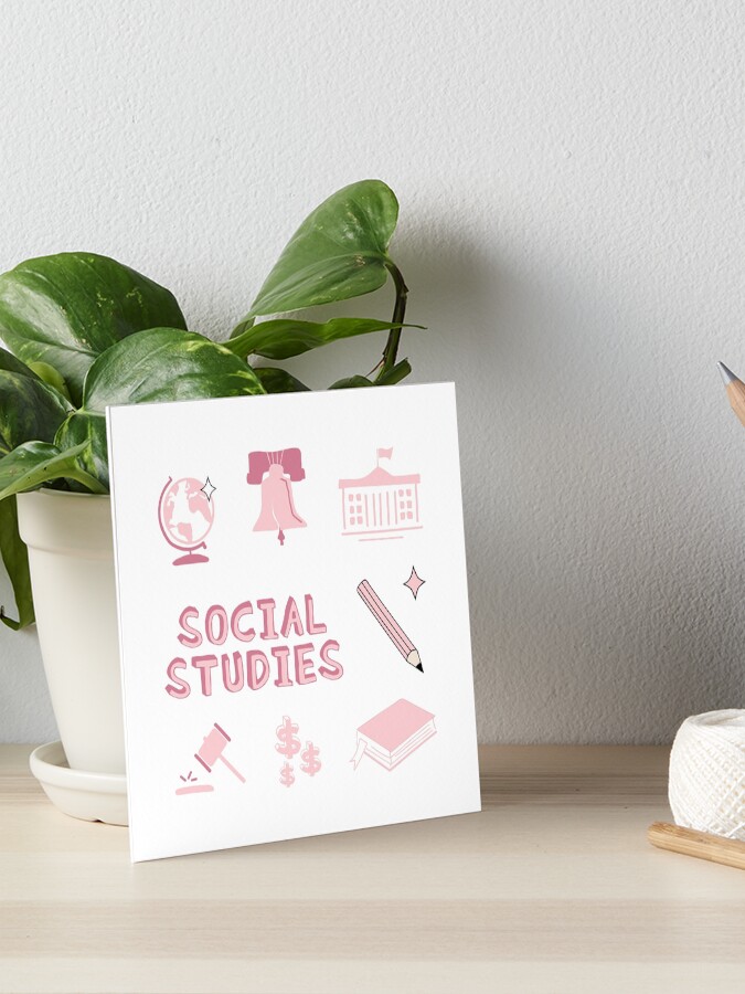 "Pink Social Studies Subject Pack" Art Board Print for Sale by The ...