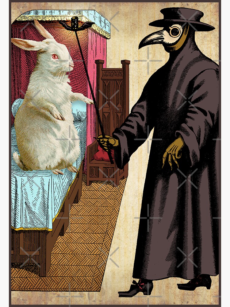 "Easter Bunny and the Plague Doctor" Sticker for Sale by GrayHareCards ...