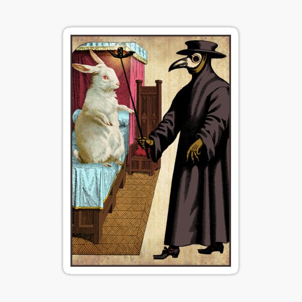 "Easter Bunny and the Plague Doctor" Sticker for Sale by GrayHareCards ...