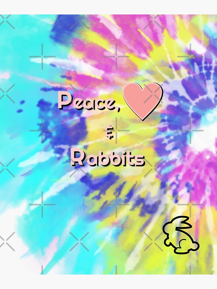 "Peace, Love & Rabbits" Sticker by CRHPOD20 | Redbubble