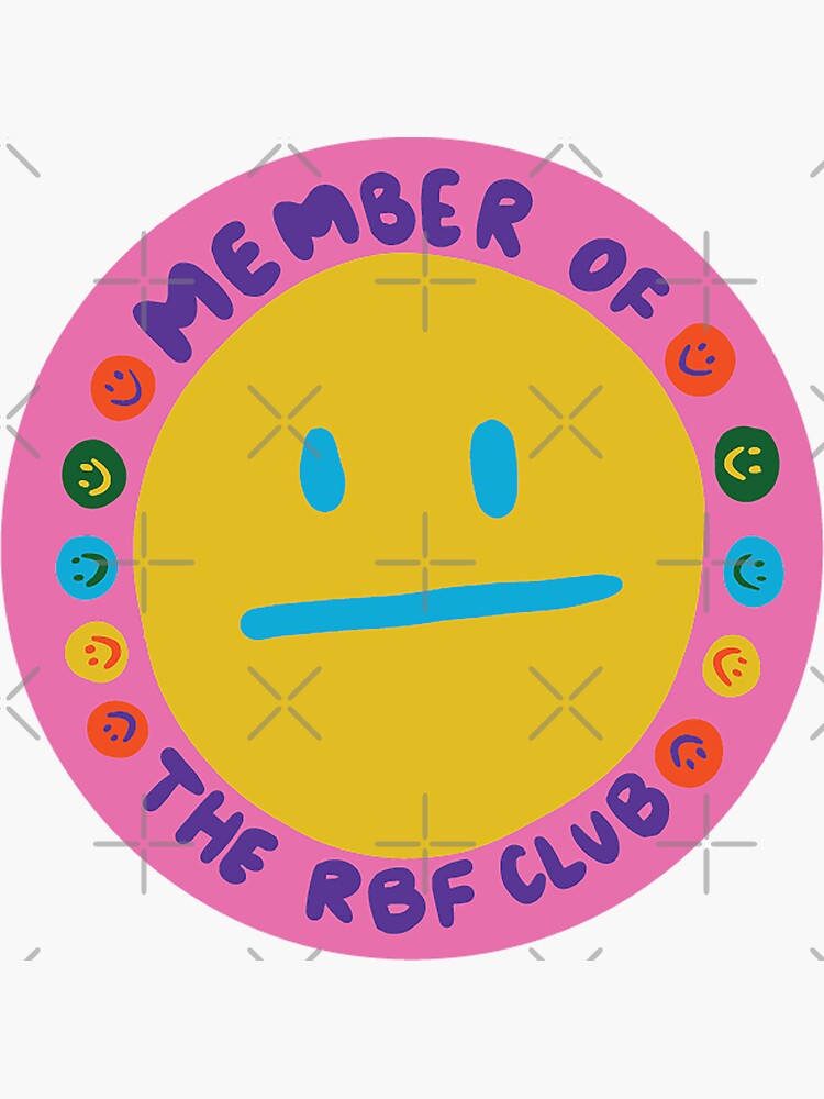 "Member of the RBF Club" Sticker for Sale by doodlebymeg | Redbubble
