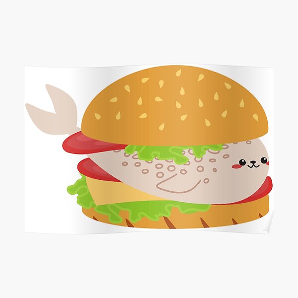 "Cute seal burger" Poster for Sale by BeforeTheDark | Redbubble