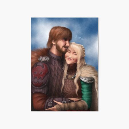 "Hiccup and Astrid Haddock" Art Board Print by Chalev | Redbubble
