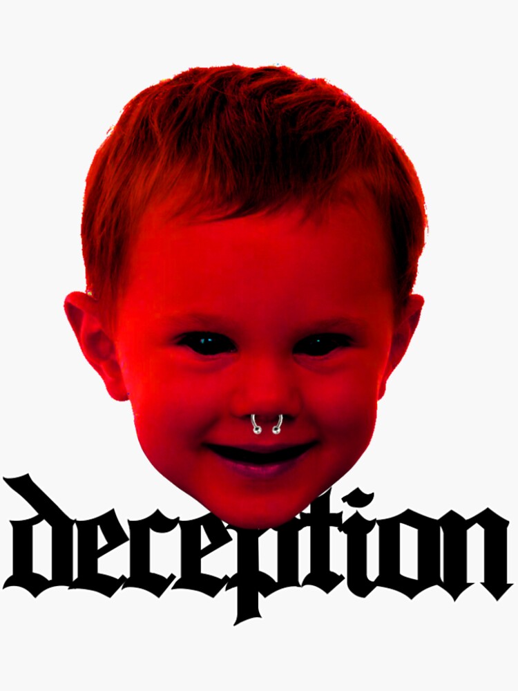 "deception poster child" Sticker by bic-lighter | Redbubble
