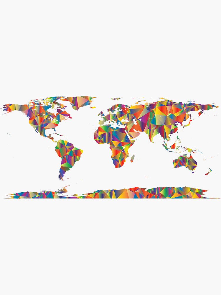 "Gem Rainbow World Map" Sticker for Sale by codestealth | Redbubble