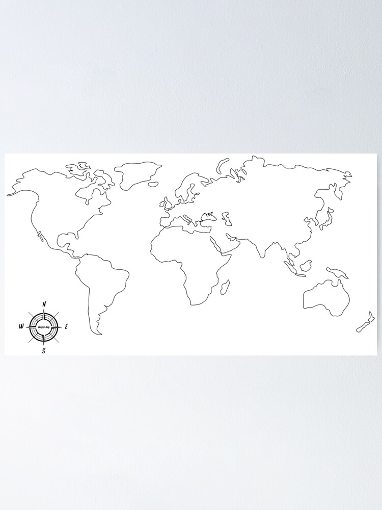 "World Map Outline" Poster by NataliiaM | Redbubble