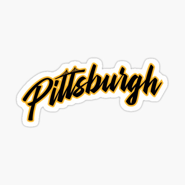 "Pittsburgh Script Logo" Sticker for Sale by edunkeldesigns | Redbubble