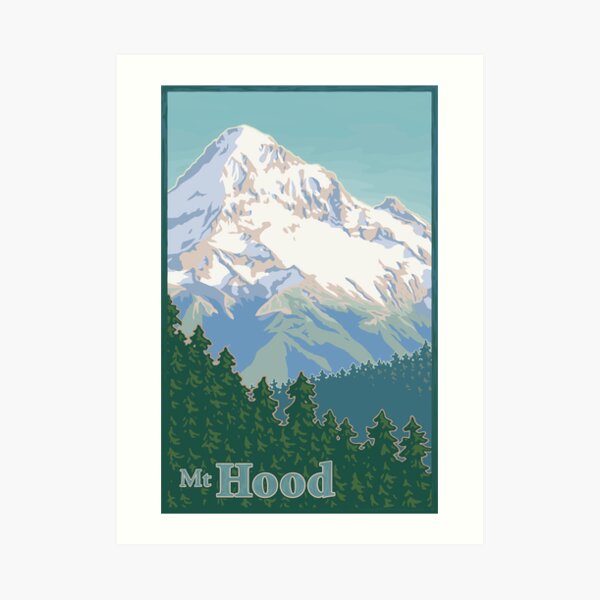 "Vintage Mount Hood Travel Poster" Art Print for Sale by mitchfrey ...