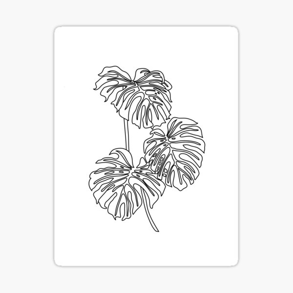 "Monstera Line Art" Sticker for Sale by minimallineart | Redbubble