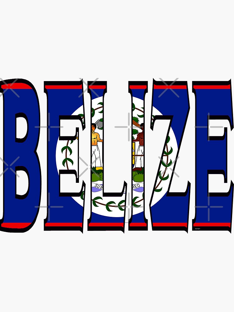 "Belize Font With Flag" Sticker for Sale by Havocgirl | Redbubble
