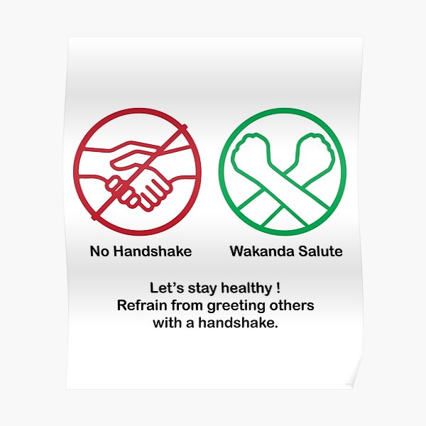 "Stay healthy - No Handshake only Wakanda Salute - Fight Coronavirus ...